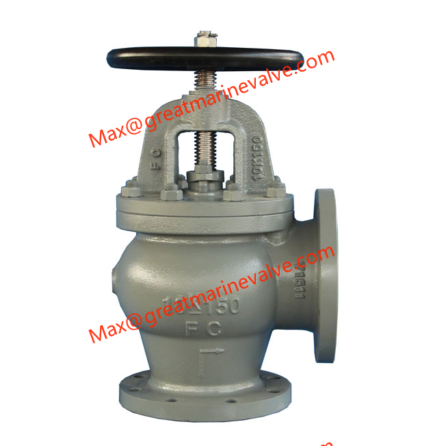 JIS F7308 MARINE CAST IRON ANGLE VALVE 10K 2" to 14" DN50-DN450