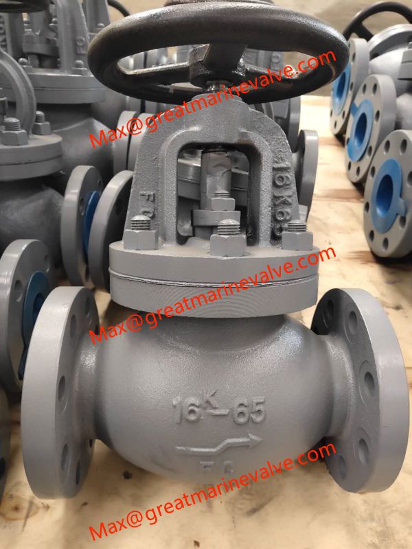 JIS F7309 MARINE CAST IRON GLOBE VALVE 16K 2" to 14" DN50-DN450