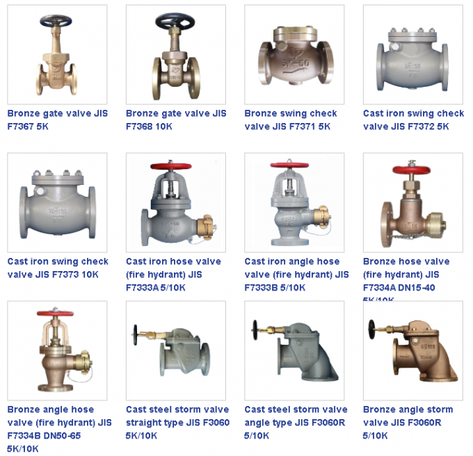 Marine Cast Iron Globe Hose Valve JIS F7333A 5K/10K WITH COUPLINGS