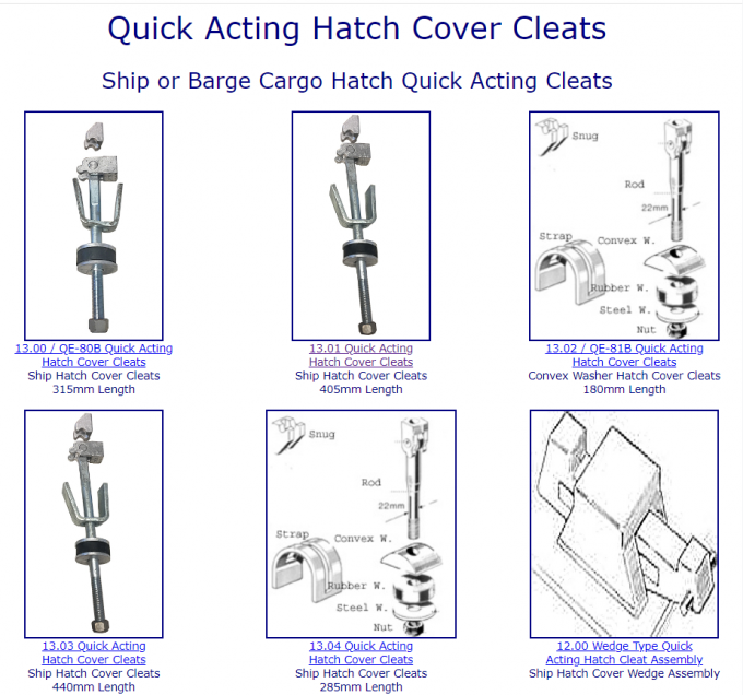 Quick Acting Hatch Cover Cleats Ship or Barge Cargo Hatch Quick Acting ...